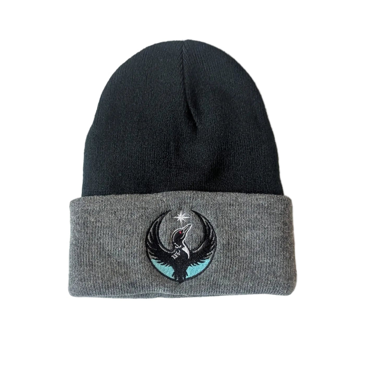 North Star Rebel Loon Beanie Black Hat with Grey Cuff – Riverrun Acreage